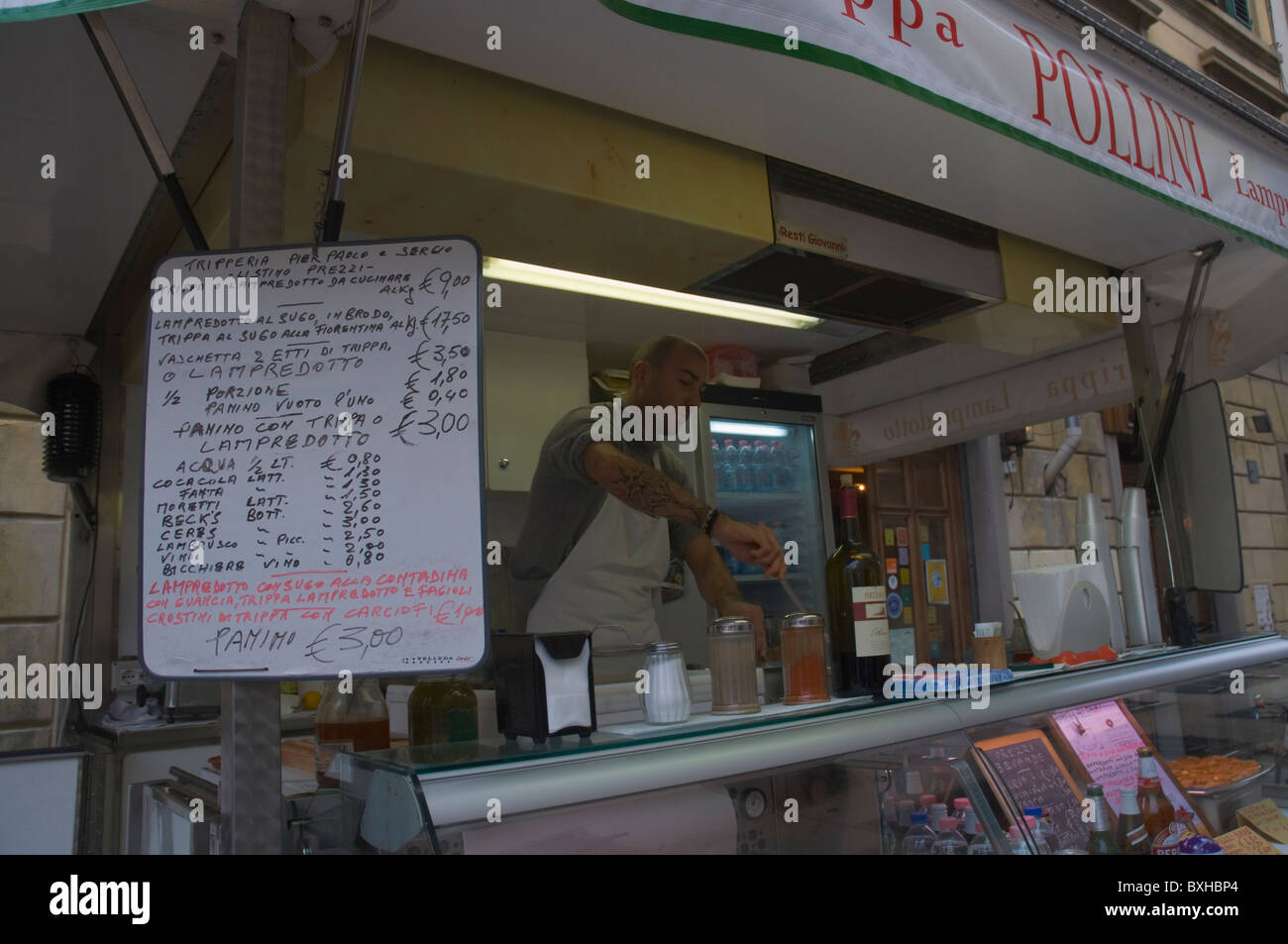 Stall selling trippa the local tripe dish central Florence (Firenze ...