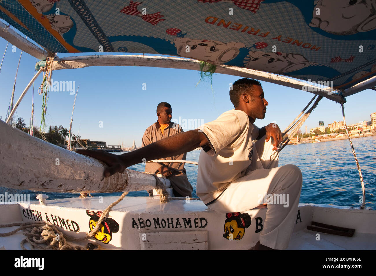 Egypt, Aswan. Felucca sailing on the Nile near Aswan Stock Photo - Alamy