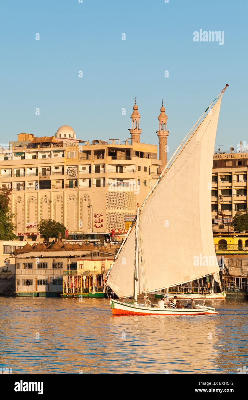 Egypt, Aswan. Felucca sailing on the Nile near Aswan Stock Photo - Alamy