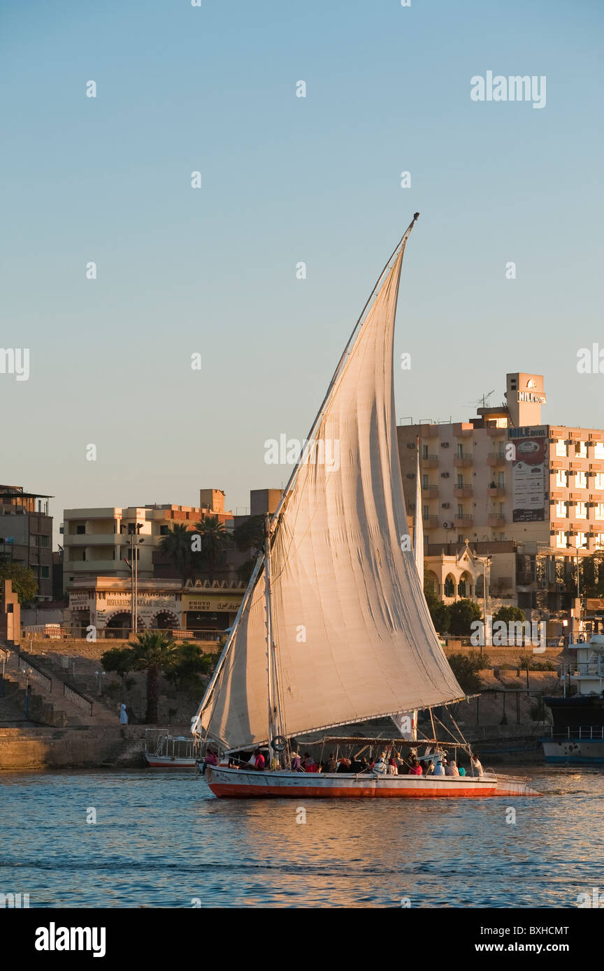Egypt, Aswan. Felucca sailing on the Nile near Aswan Stock Photo - Alamy