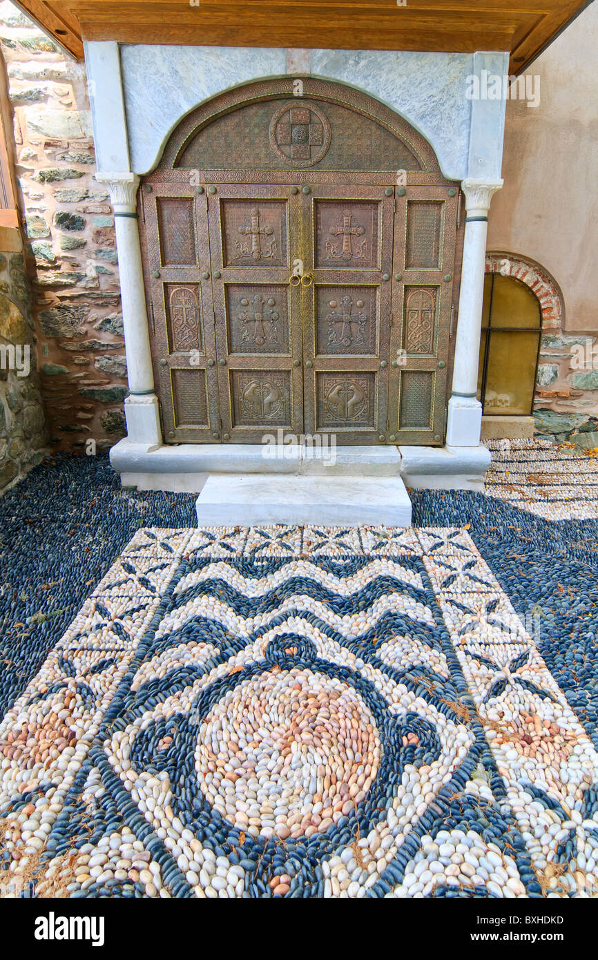 Typical doorway and stone pavement in monastery Stock Photo - Alamy