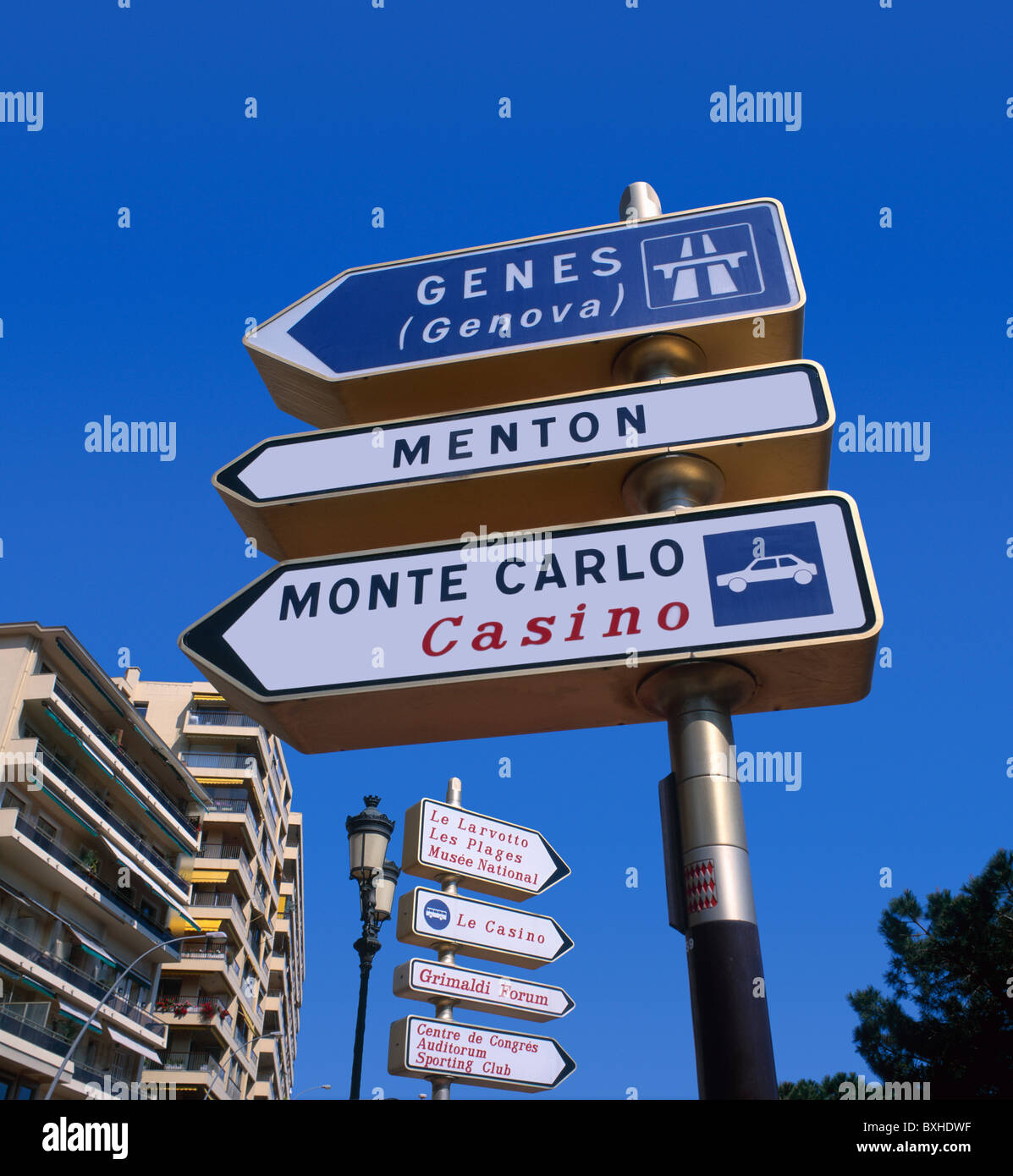 Road signs, Monte Carlo, Monaco Stock Photo - Alamy