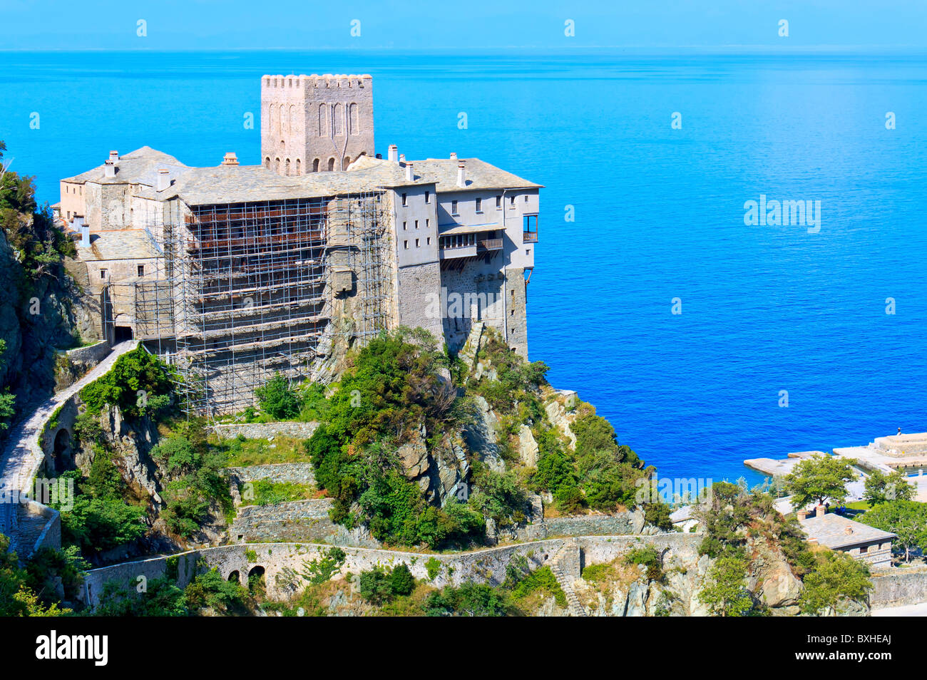 Dionisiou Monastery on Mount Athos Stock Photo - Alamy
