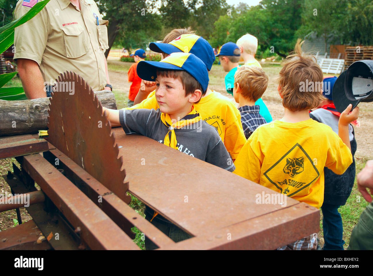 Cub Scouts on a field trip to a pumpkin farm Stock Photo - Alamy