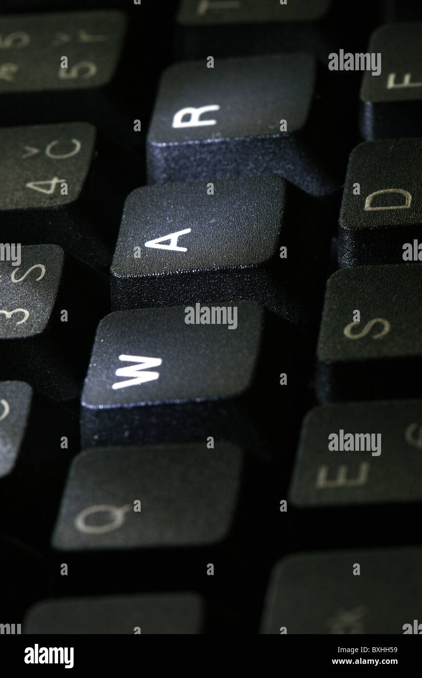 PC keyboard with the message of war Stock Photo - Alamy