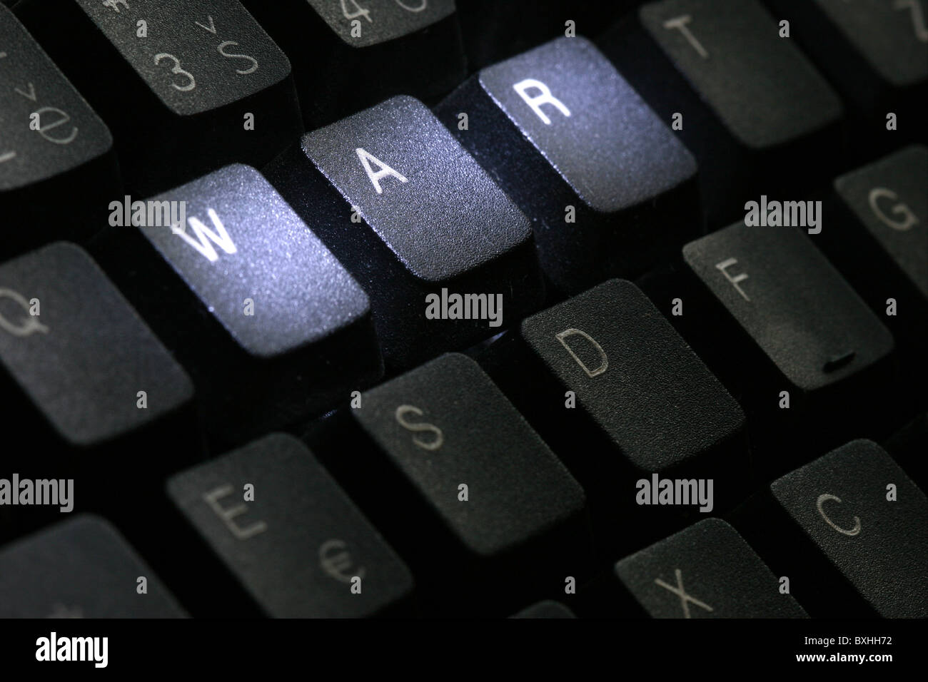 PC keyboard with the message of war Stock Photo - Alamy