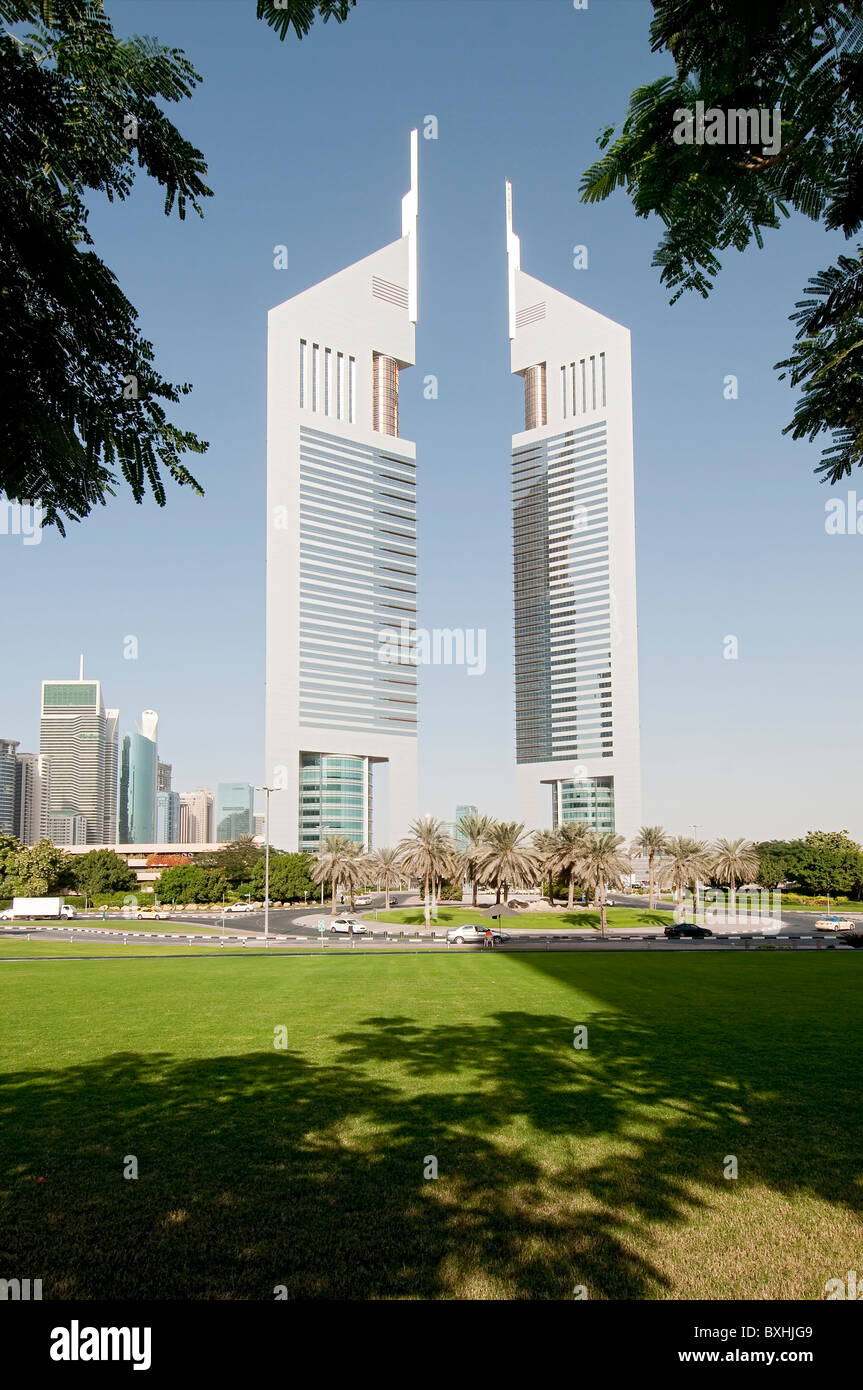 The Emirates towers in Dubai Stock Photo - Alamy
