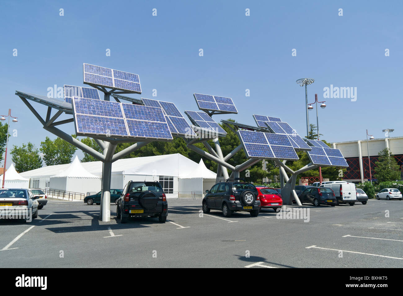 Solar Panels Installed in a Car Park in Narbonne France Stock Photo - Alamy