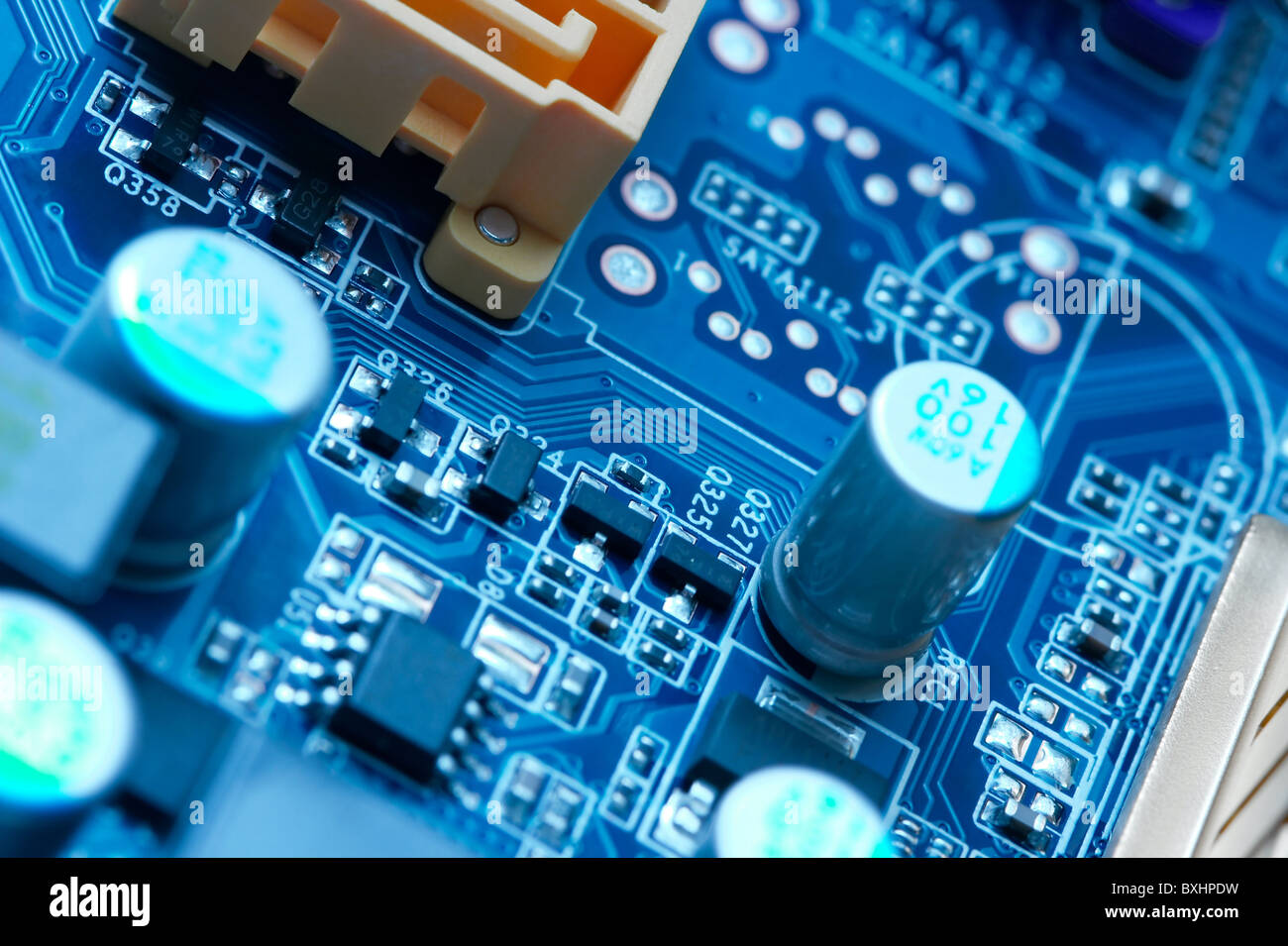 electrical components on a computer mainboard Stock Photo - Alamy
