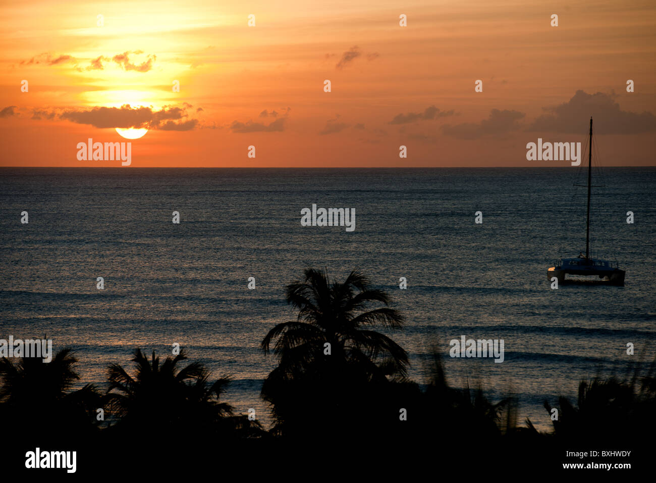 Aruba Beach Sunset Stock Photo - Alamy