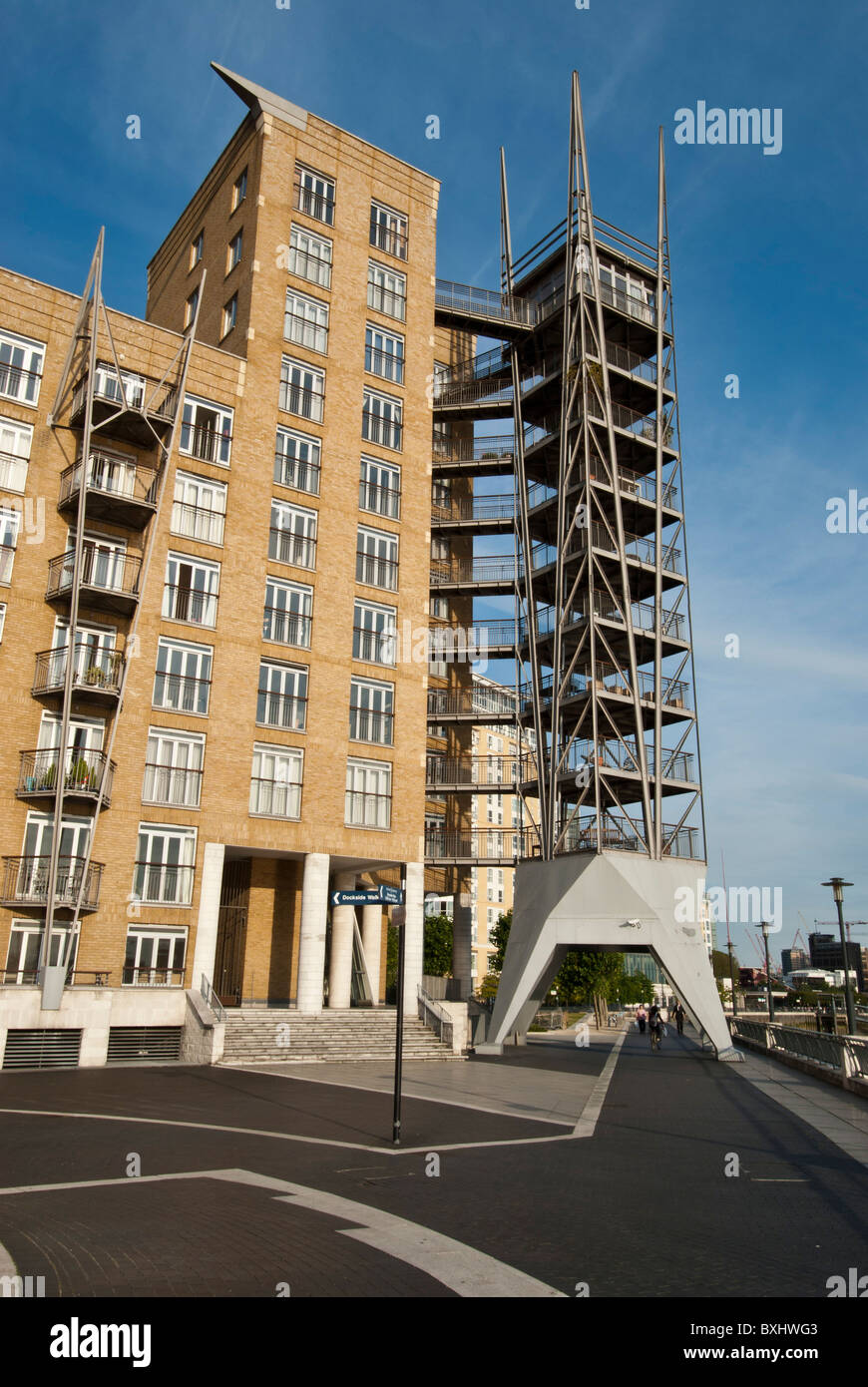 Dundee wharf Limehouse apartment block and balconies Tower Hamlets ...