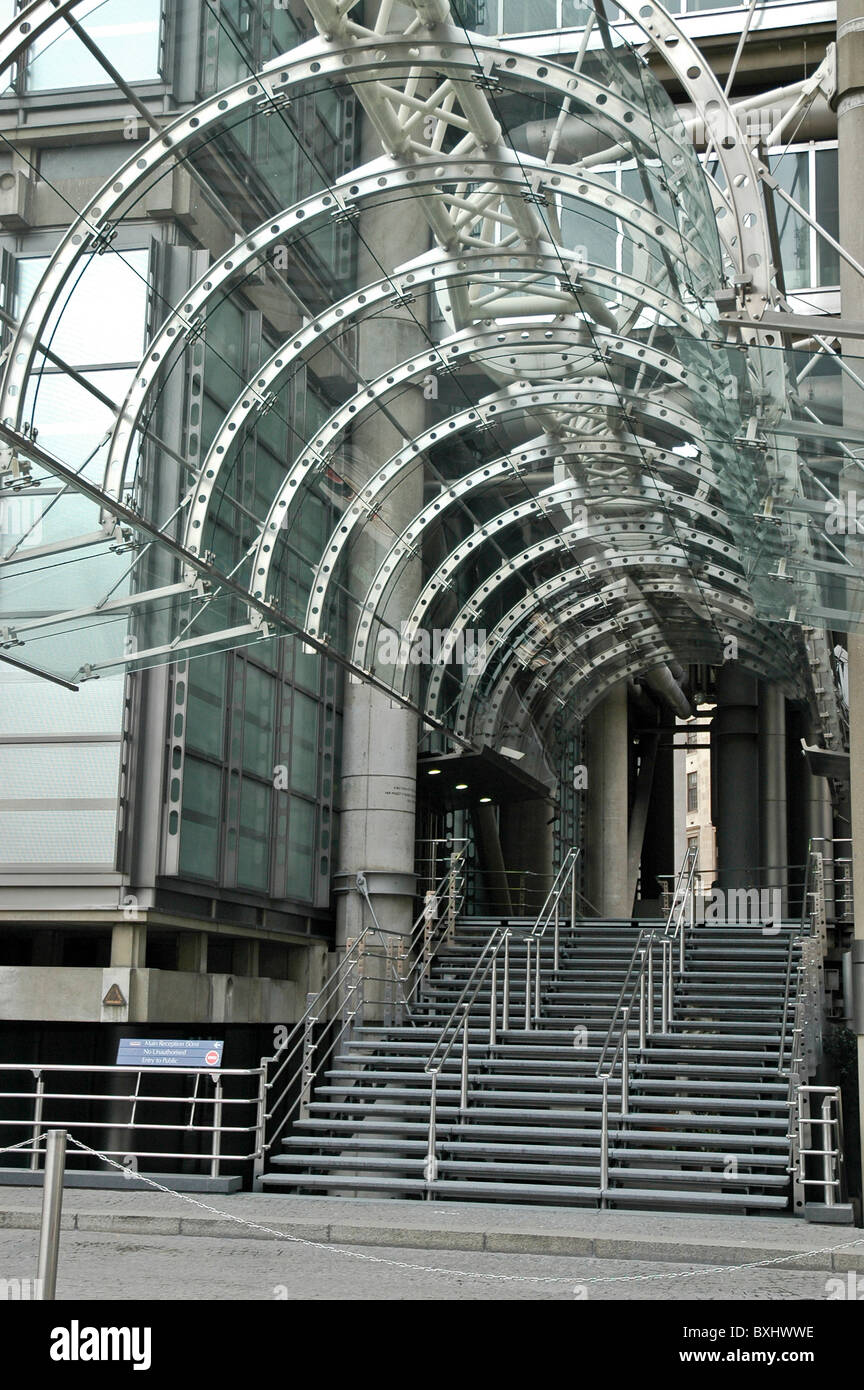 Covered entrance Lloyds building also known as the Inside out building ...
