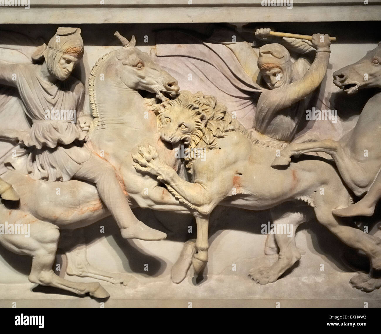Alexander Sarcophagus (c. 325-311 BC), Lion Hunt, Archaeology Museum ...