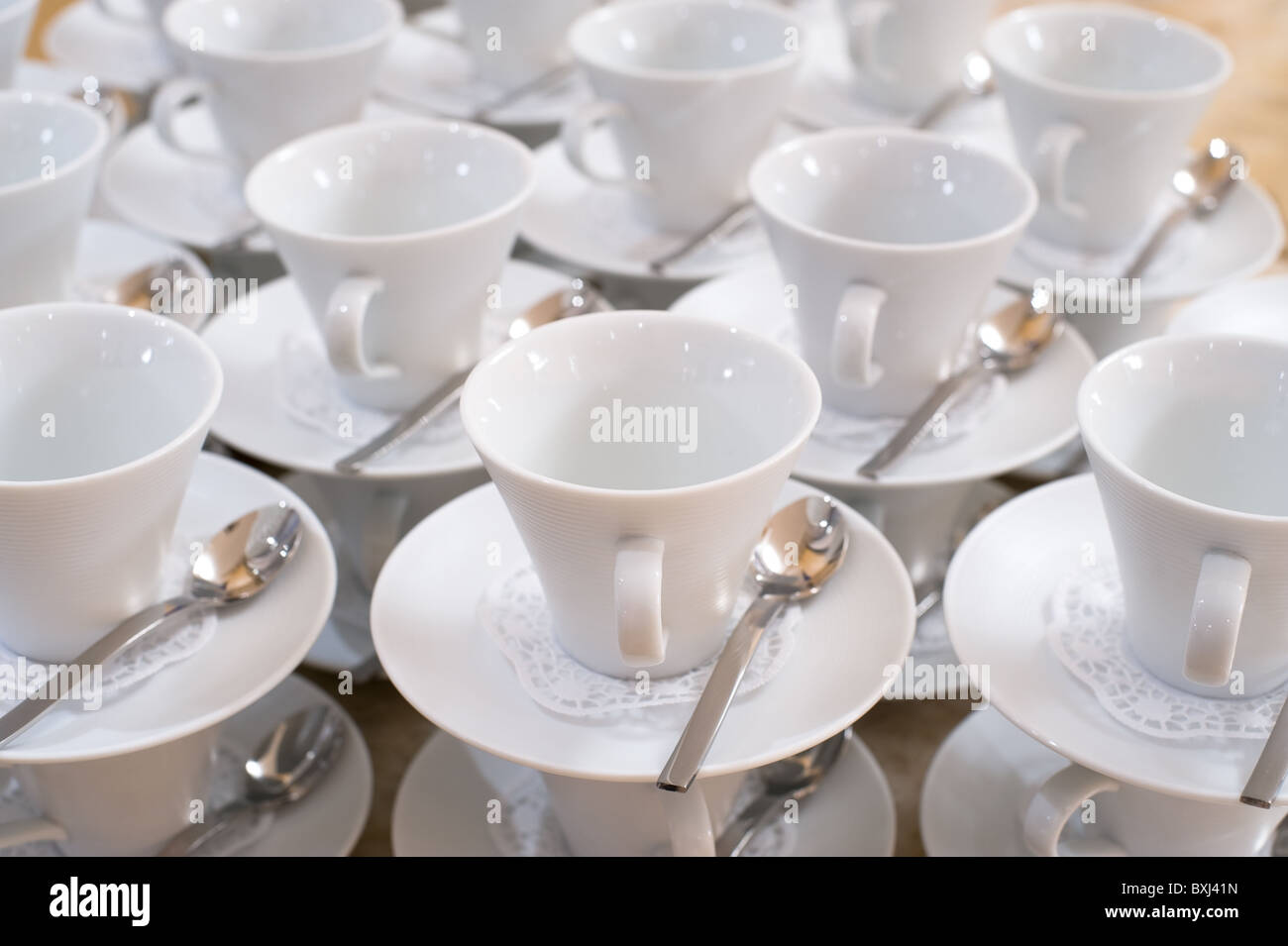 Cups saucers and teaspoons hi-res stock photography and images - Alamy