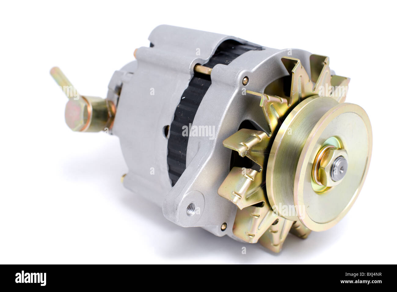 generator for auto engine against white background Stock Photo - Alamy