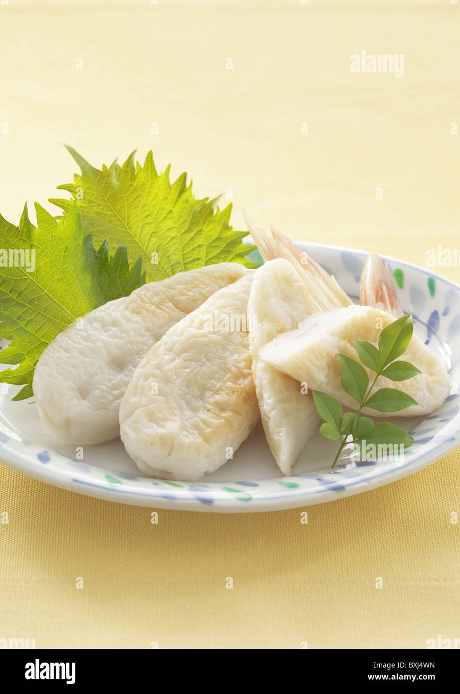 Bamboo leaf shaped fish cakes Stock Photo - Alamy