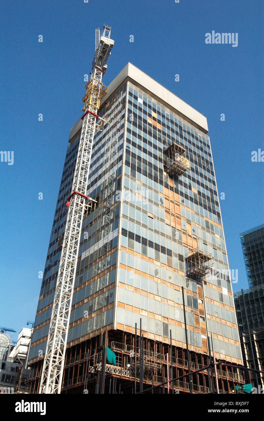 Demolition work on an office block City of London UK Stock Photo - Alamy