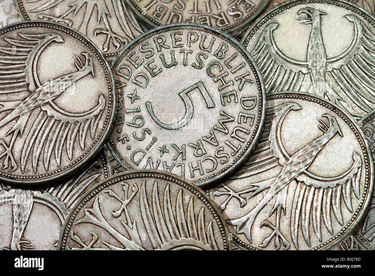 money / finance, coins, Germany, 5 German Mark, coin, 1951 - 1975 ...
