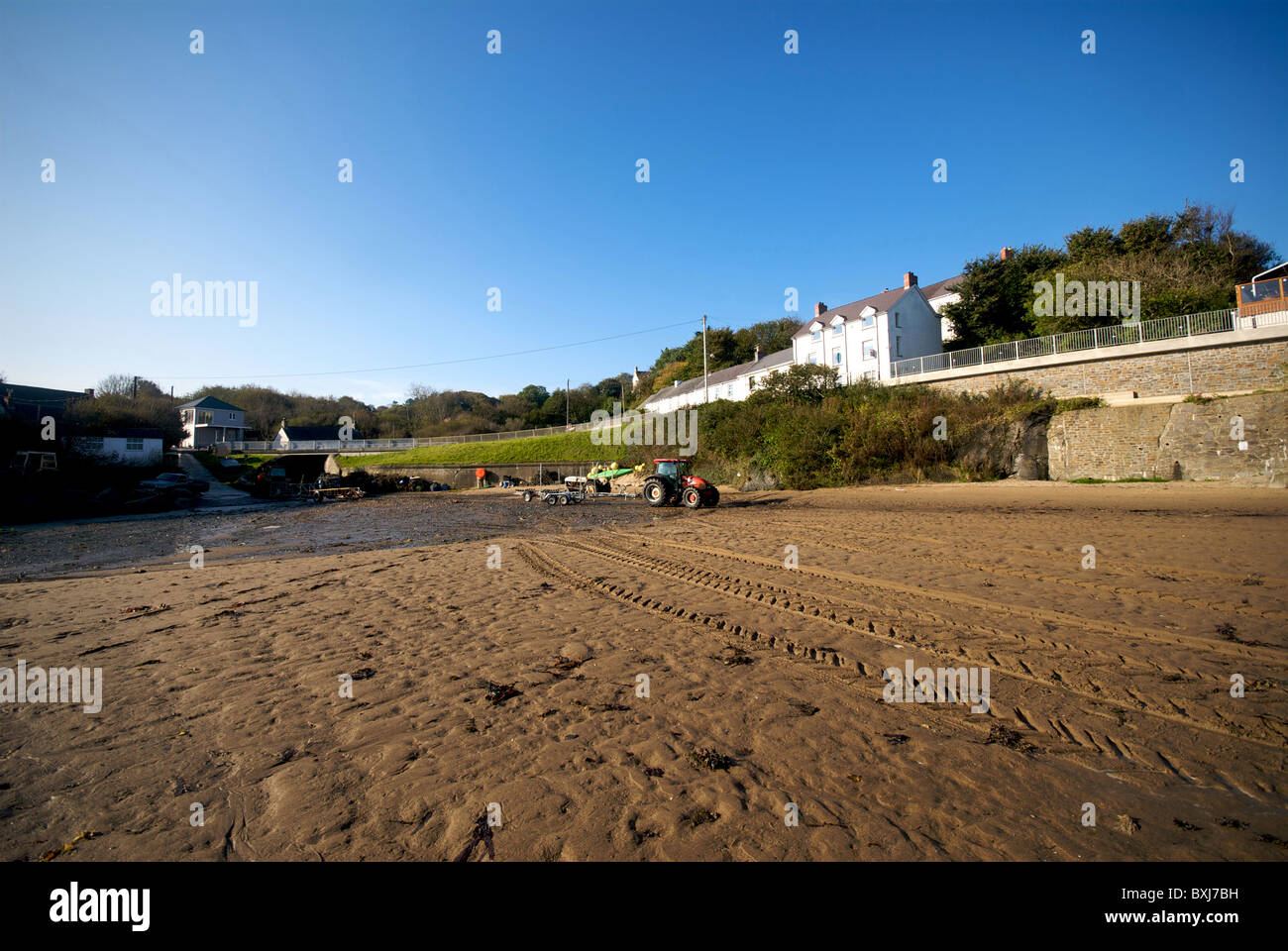Aberporth Ceredigion Wales UK Harbor Harbour Beach Stock Photo - Alamy
