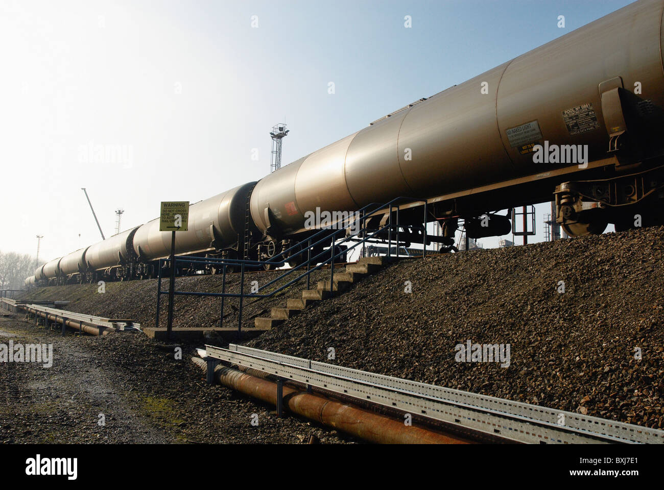 Oil tanker freight train Stock Photo - Alamy
