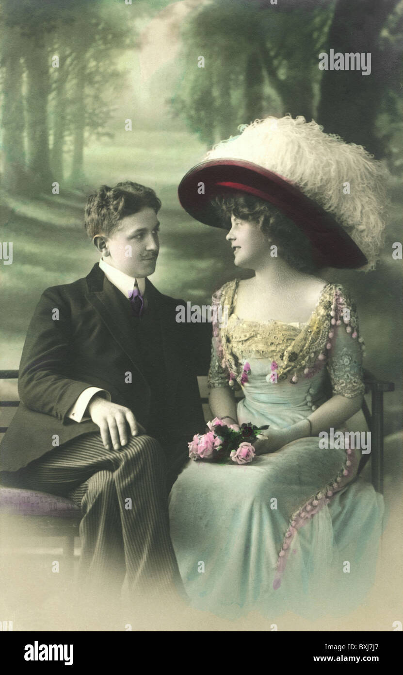 people, couples, love couple, Germany, 1913, Additional-Rights ...
