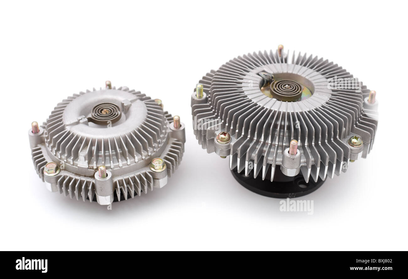 two motor car generators over white background Stock Photo - Alamy