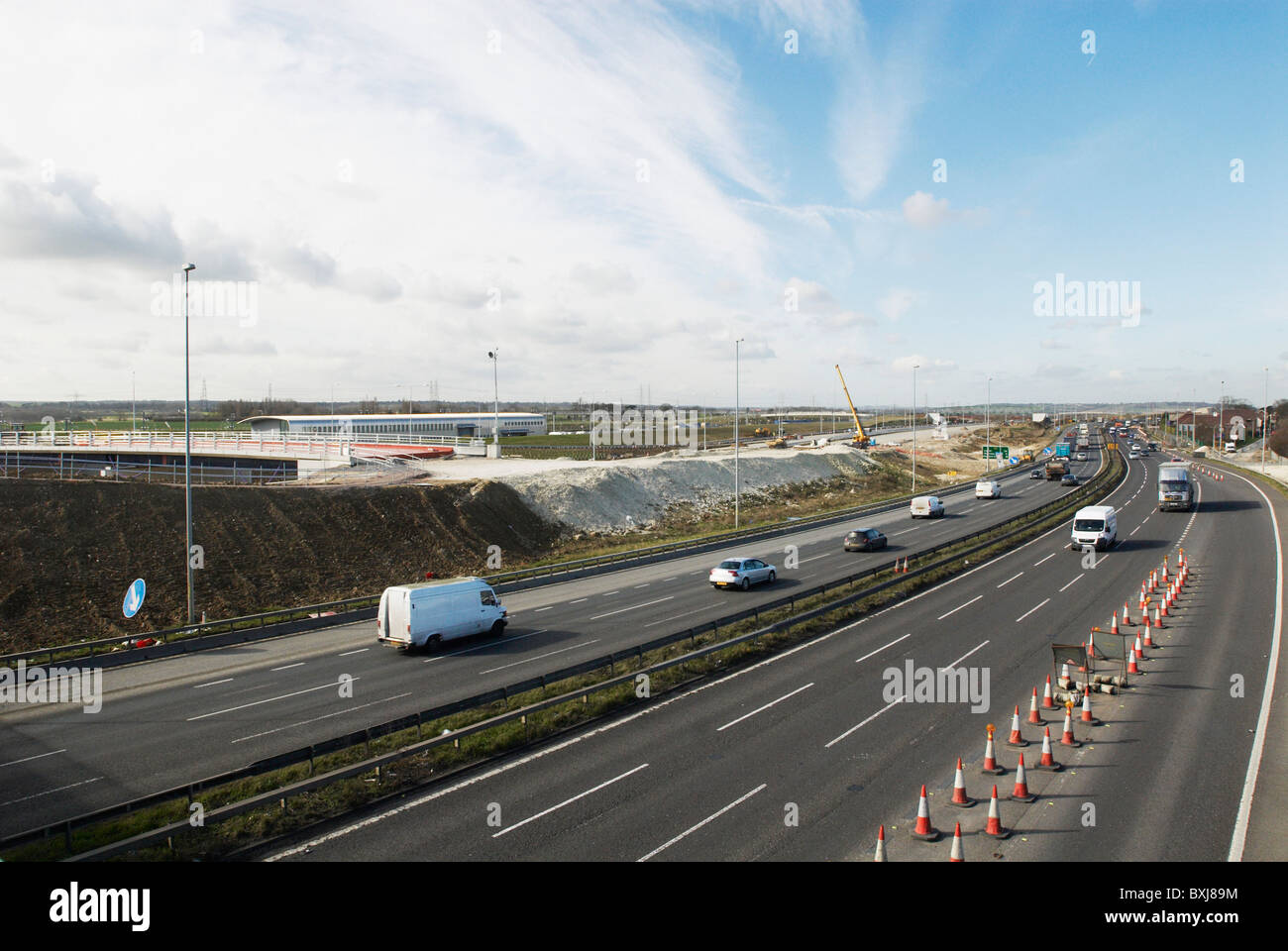 Junction upgrade of A2 near Bean Kent UK Stock Photo - Alamy