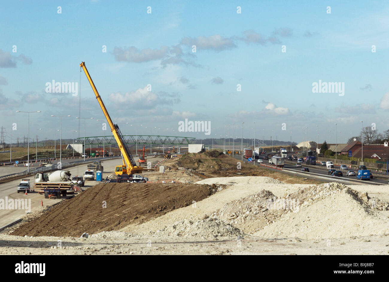 Junction upgrade of A2 near Bean Kent UK Stock Photo - Alamy