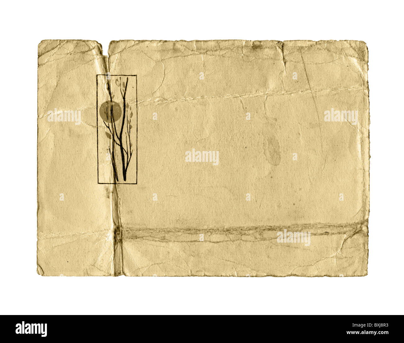 Old obsolete dirty postcard isolated on white Stock Photo - Alamy