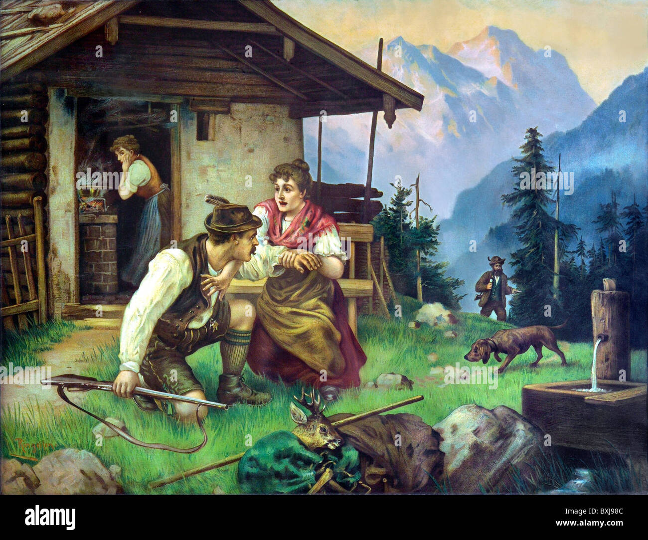 hunting, poacher, scene from the life of Georg Jennerwein, near ...
