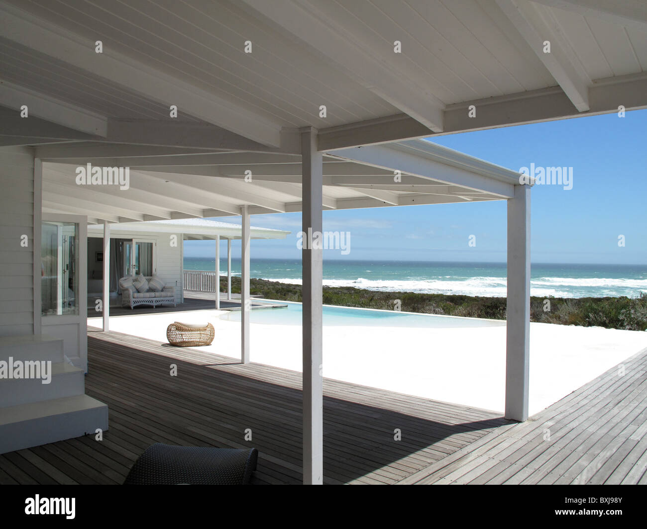 Veranda with a sea view in Cape Town Stock Photo - Alamy