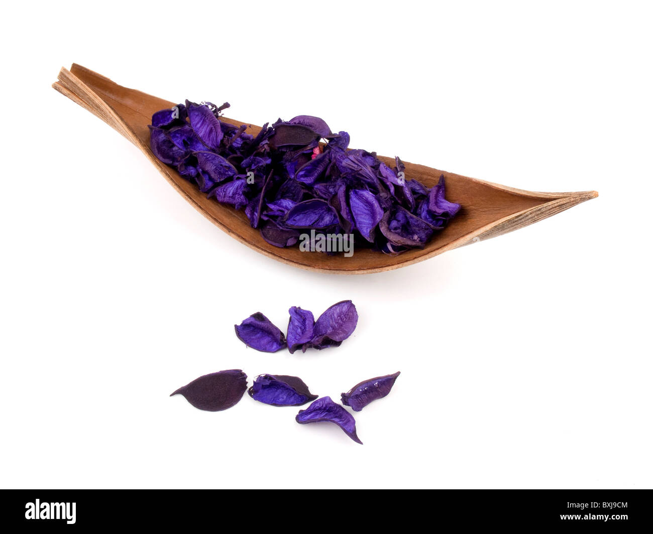 Aromatic purple potpourri on white background Stock Photo - Alamy