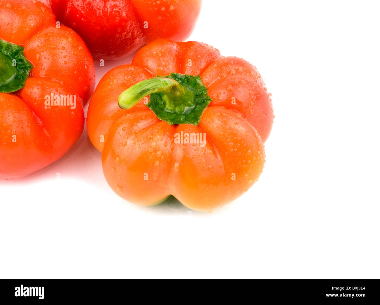 Tasty red paprika on white background Stock Photo - Alamy