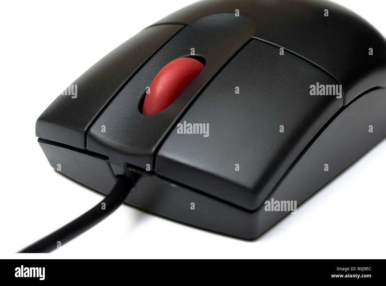 part of black computer mouse isolated on white Stock Photo - Alamy