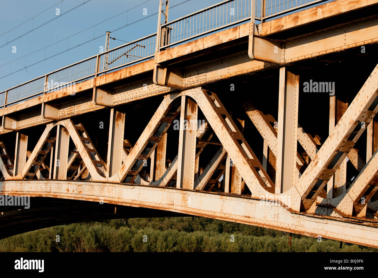 Close-up on the old metal bridge architectural details Stock Photo - Alamy