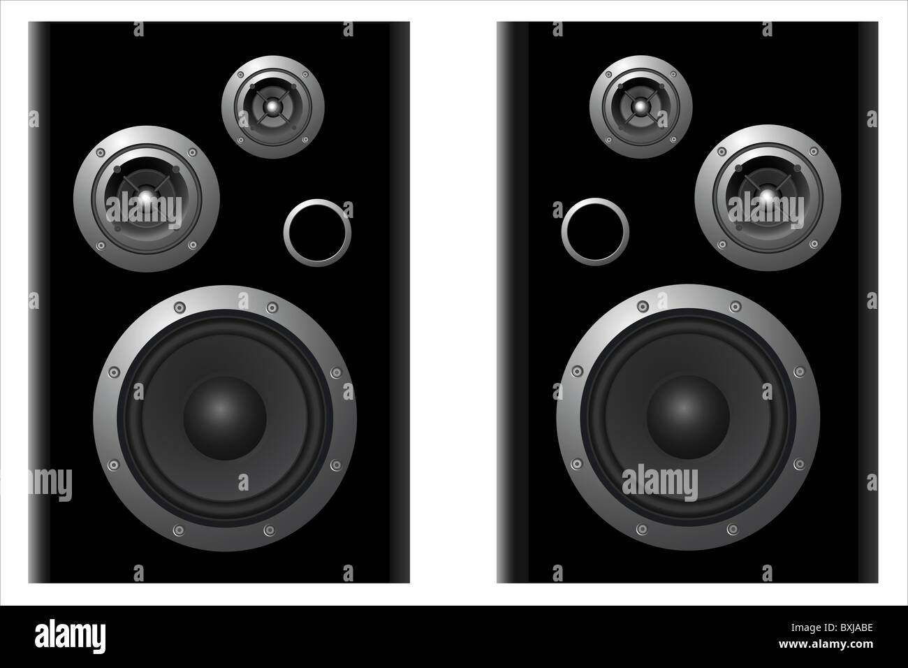 two vektor speaker systems on white background Stock Photo - Alamy