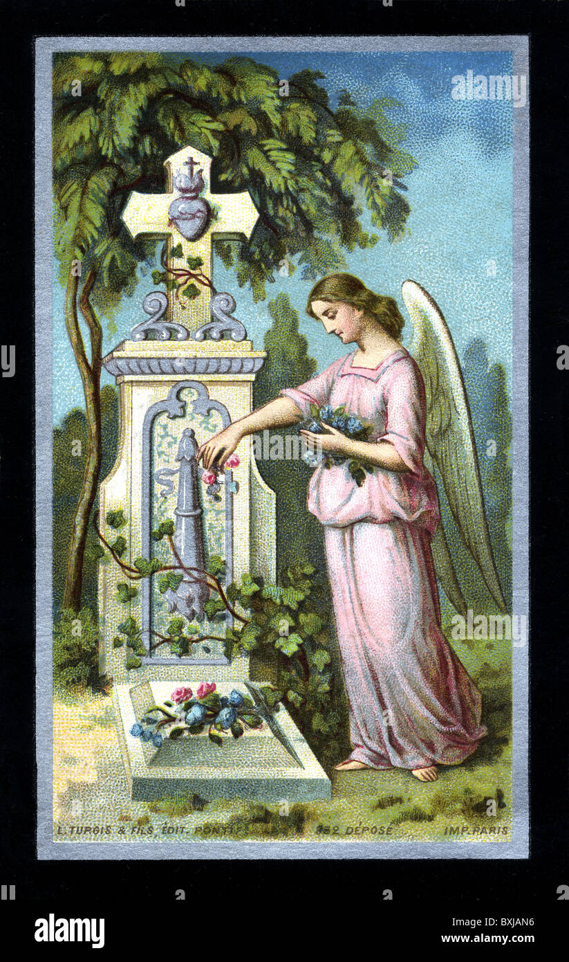 Angel commemoration on grave hi-res stock photography and images - Alamy