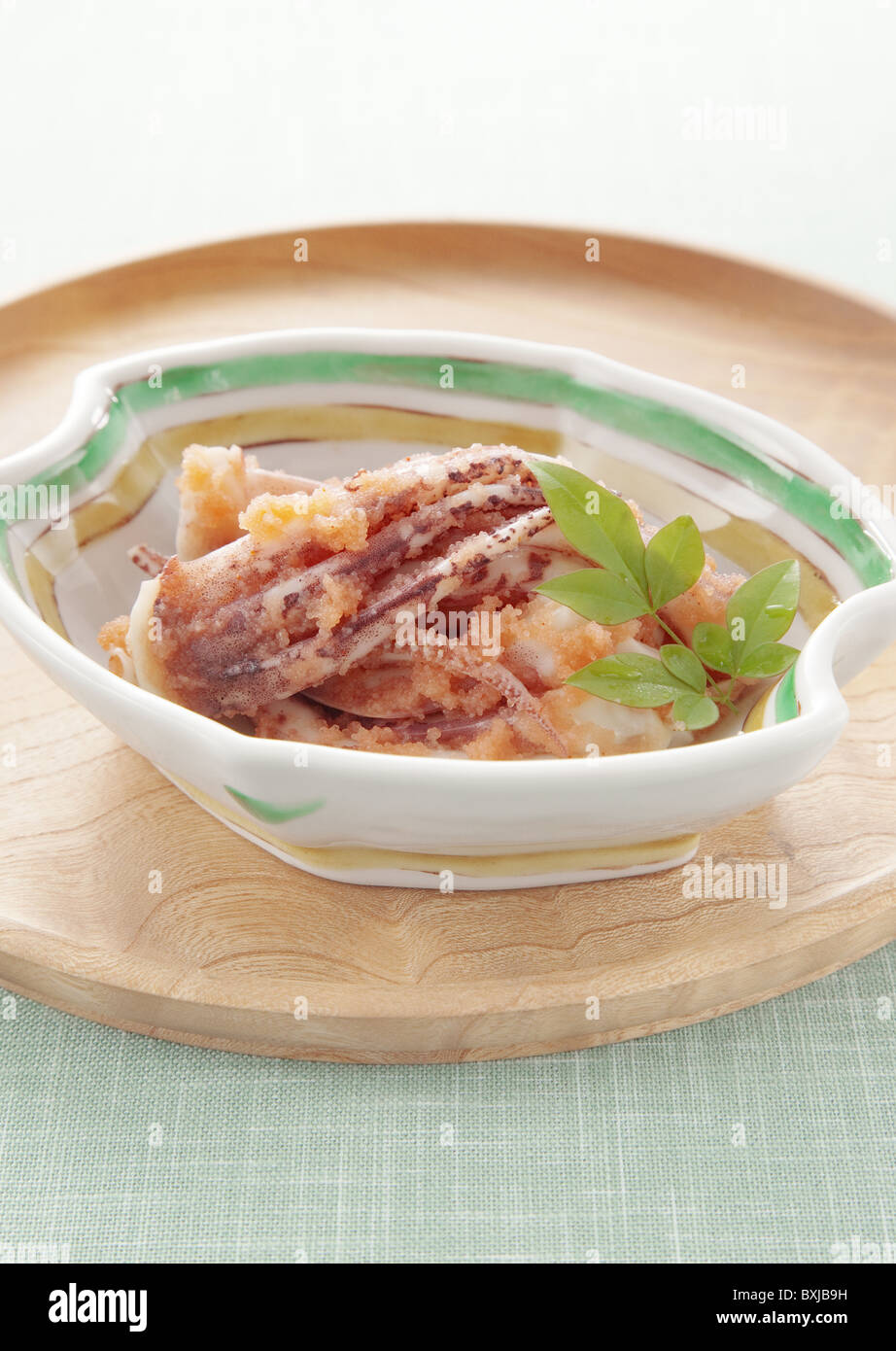 Squid tossed with seasoned cod roe Stock Photo - Alamy