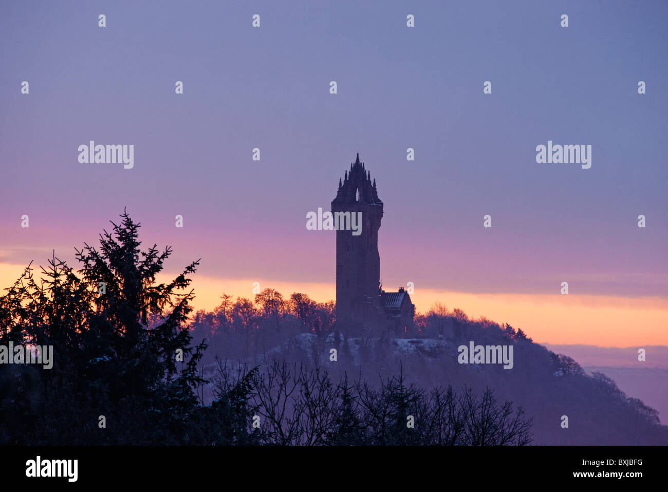 The National Wallcae Monument, Stirling, Scotland, UK. Winter's sunrise ...