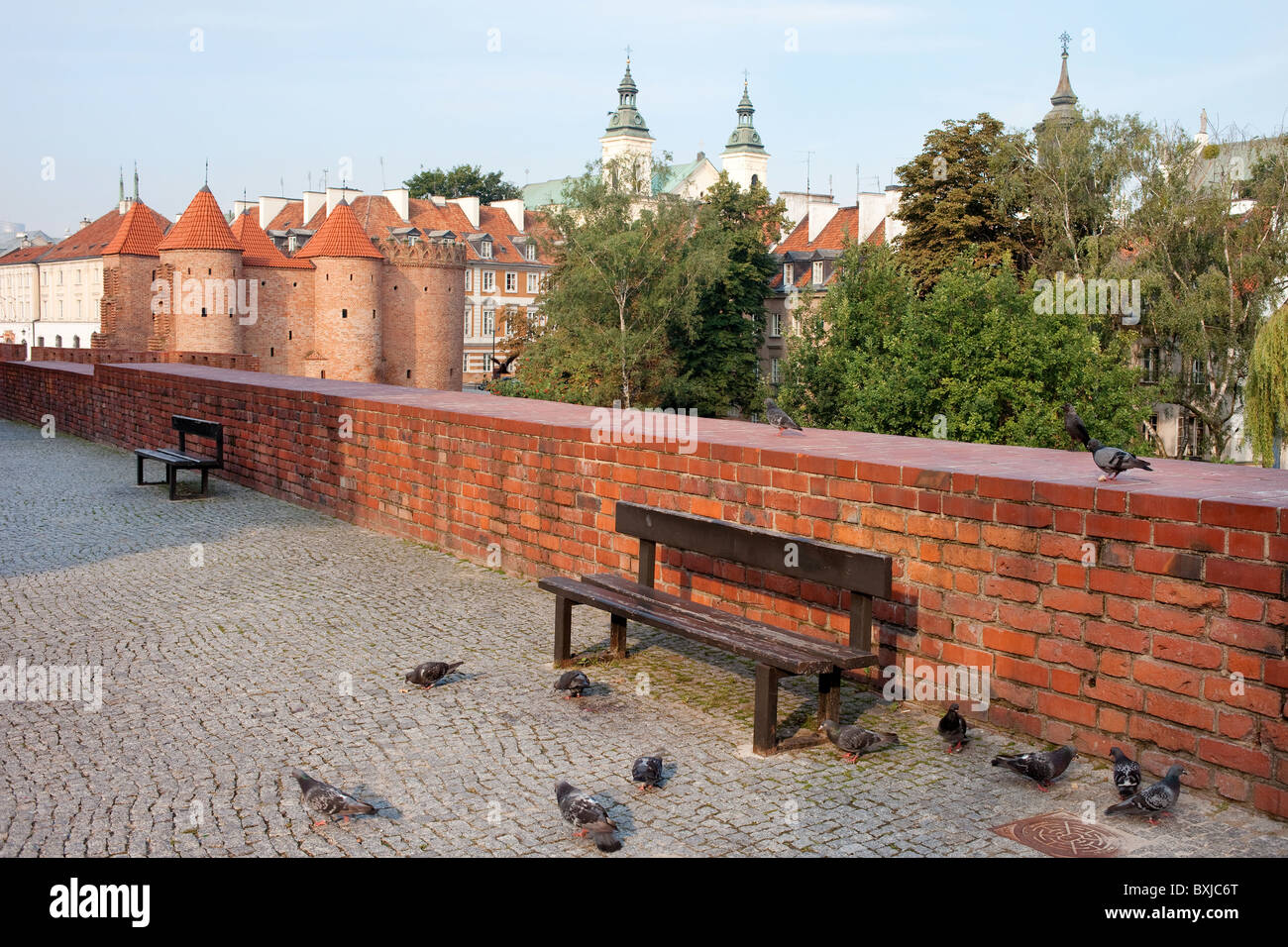 Fortified walls surrounding Old Town in Warsaw, Poland Stock Photo - Alamy