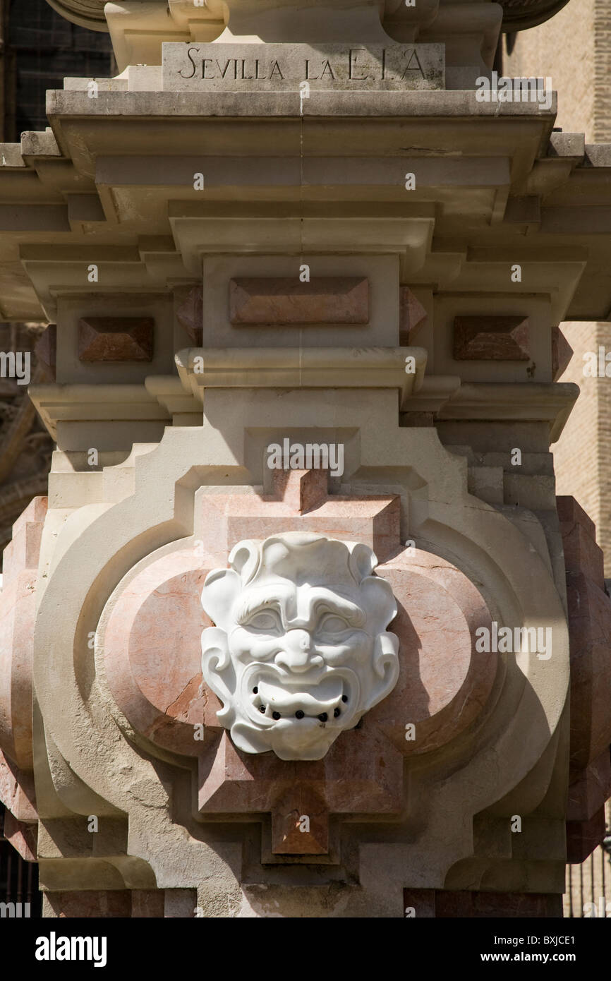 Dry water feature / fountain with stone carving / carved gargoyle head ...