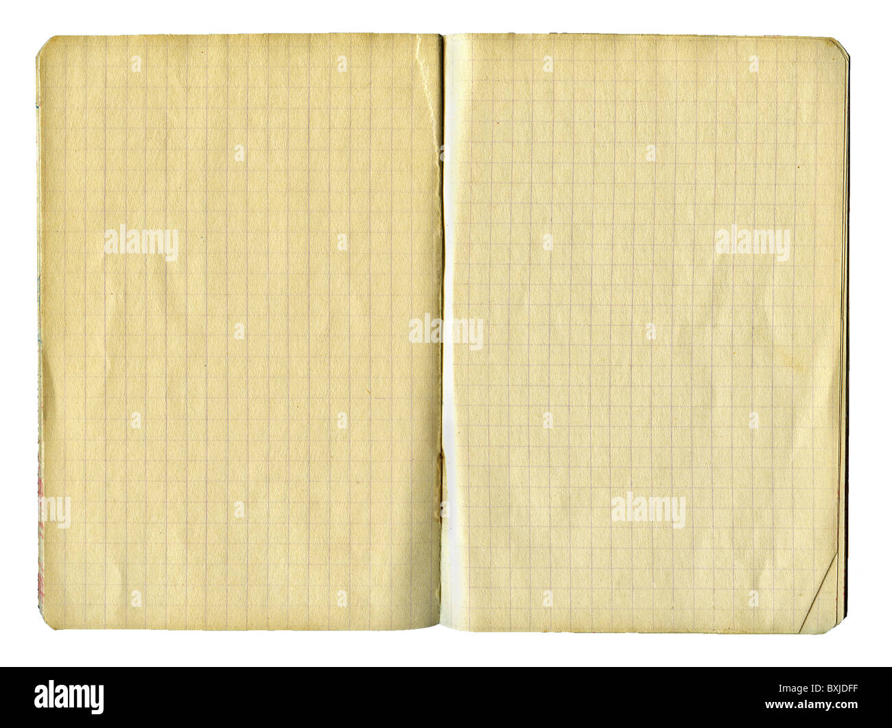 Obsolete textured retro notebook isolated on white Stock Photo - Alamy