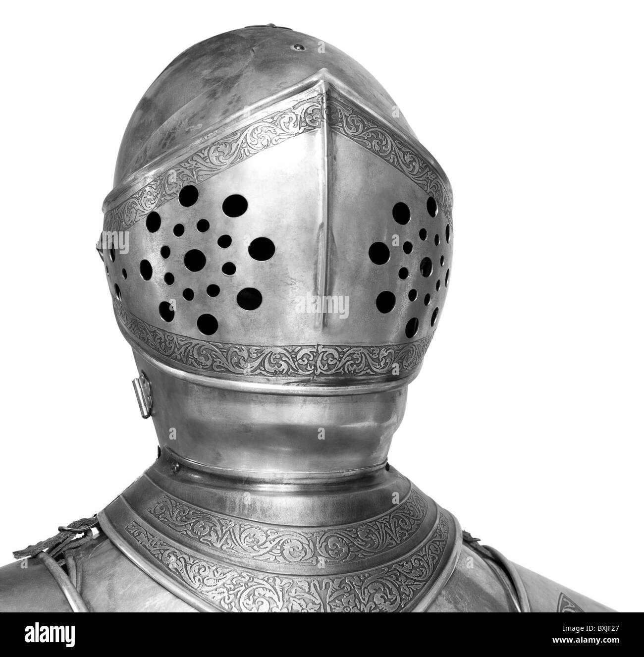 helmet of knight armour suit, clipping path Stock Photo - Alamy