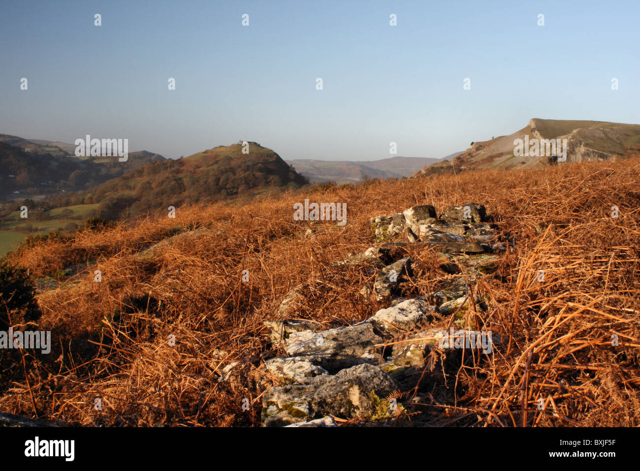 Winter morning on the Panorama with views of Dinas Bran Castle and ...
