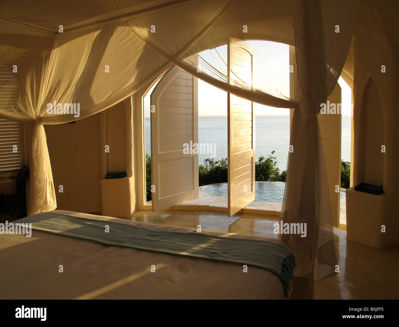 Window view over the sea in Zanzibar Stock Photo - Alamy