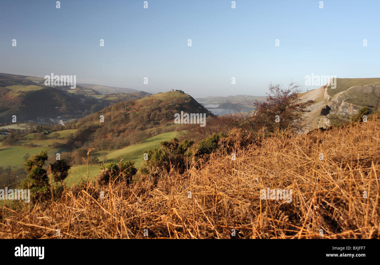 Winter morning on the Panorama with views of Dinas Bran Castle and ...
