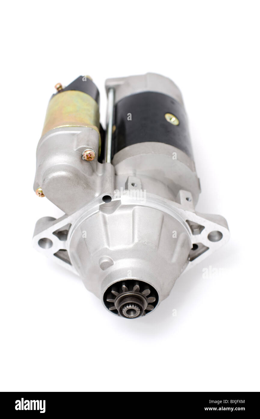 generator for auto engine against white background Stock Photo - Alamy