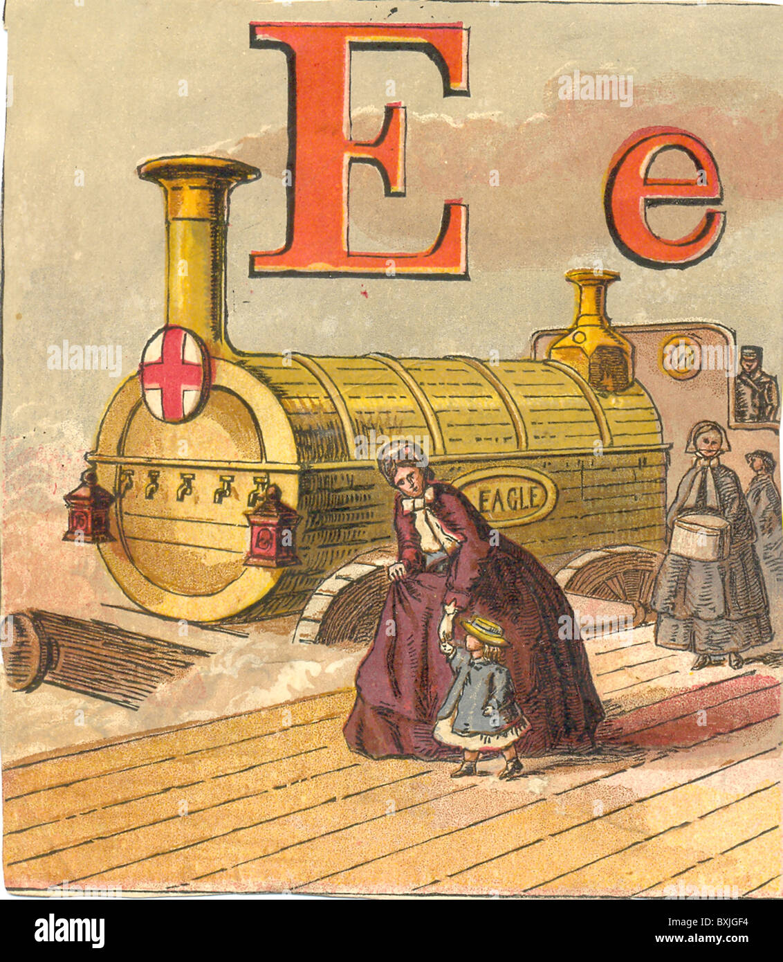 Pictorial letter E for train Engine showing upper and lower case Stock ...