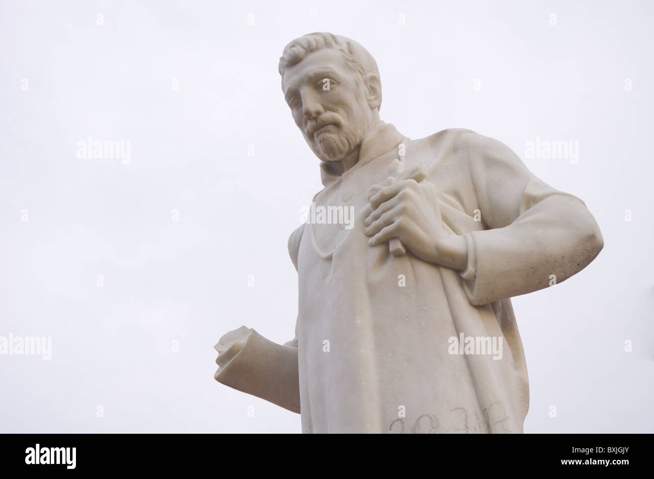 St. Francis Xavier statue with right arm missing, in Malacca, Malaysia ...