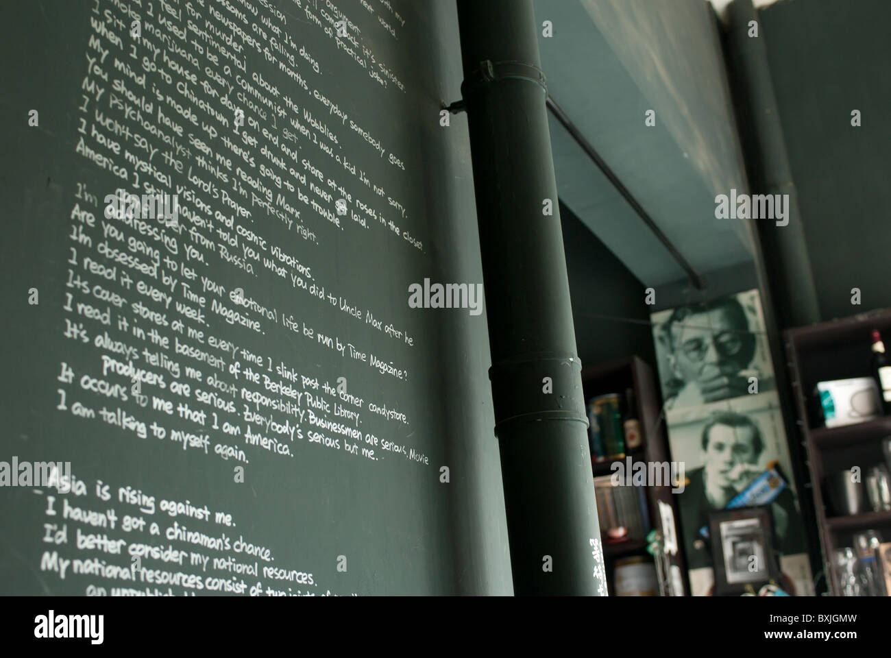 writing on the wall of a cafe' Stock Photo - Alamy